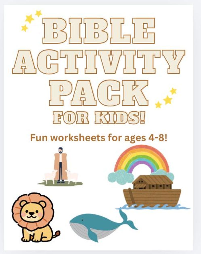 Kid's Bible Activity Pack | Digital Download | Kid's Church Clipboard ...