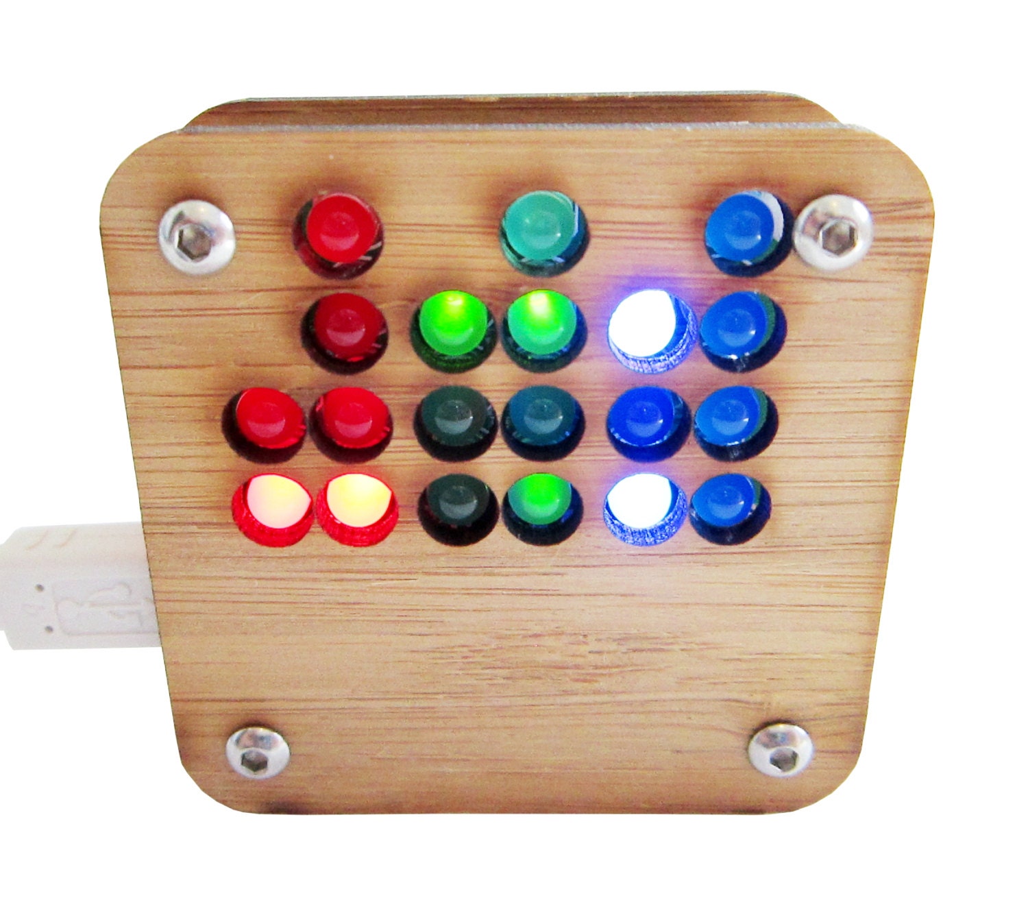 Binary Clock Kit With RGB Lights in Wood Case - Etsy