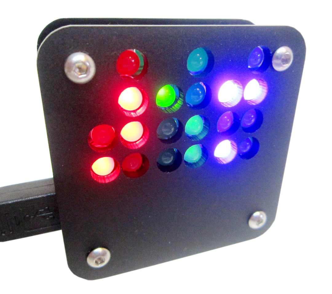 Binary Clock Kit in Black Matte Case USB Powered Red, Green and Blue ...