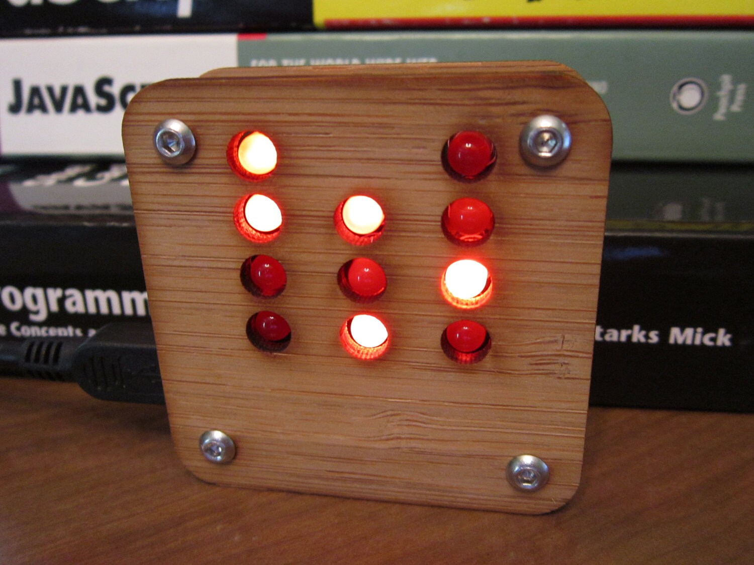 Simple Binary Clock Kit In Sustainable Bamboo Case Usb Powered Etsy