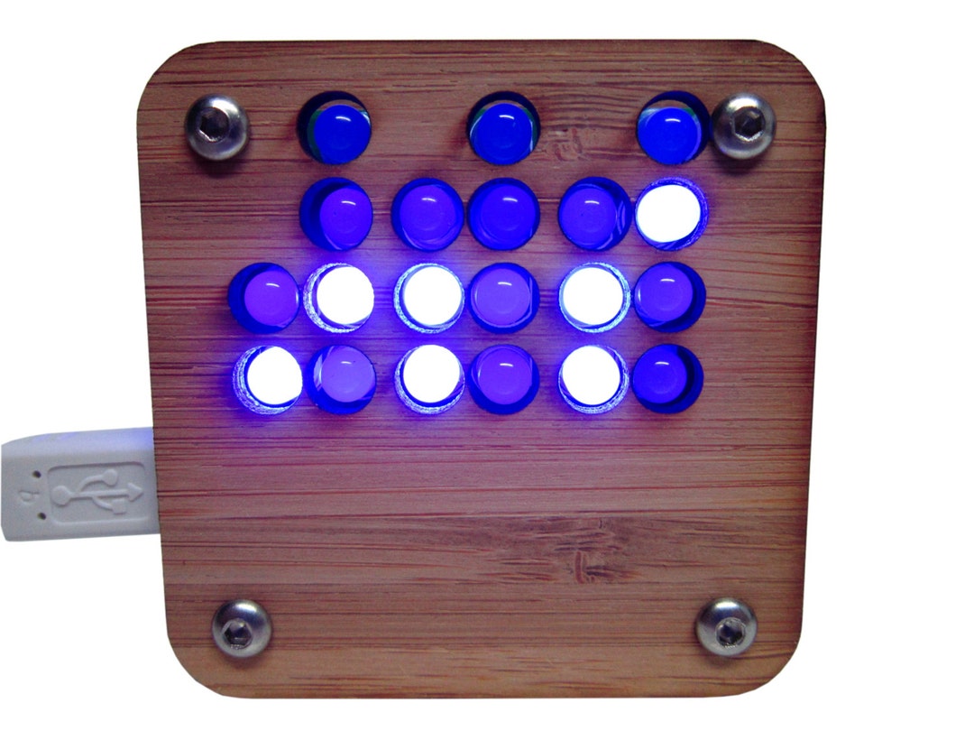 Binary Clock Kit in Sustainable Bamboo Case USB Powered Blue Lights - Etsy