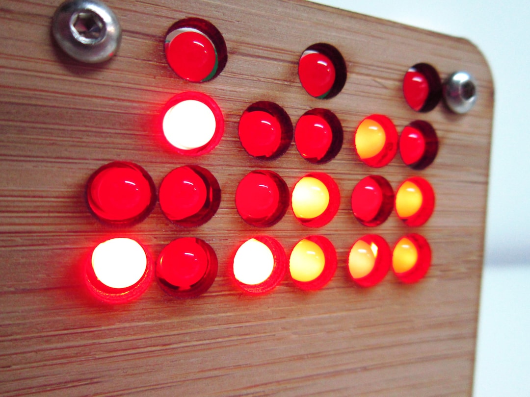 Martian Mars Time Binary Clock Kit in Sustainable Bamboo Wood Case USB ...