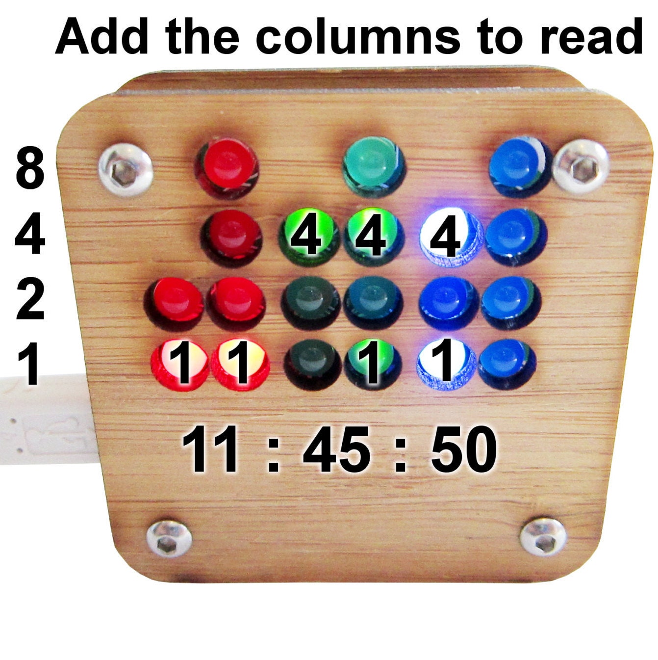 Binary Clock Kit With RGB Lights in Wood Case - Etsy