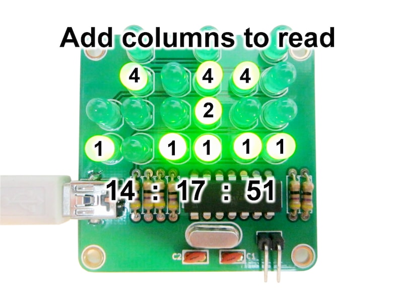 Binary Clock Kit with Green Lights | Etsy