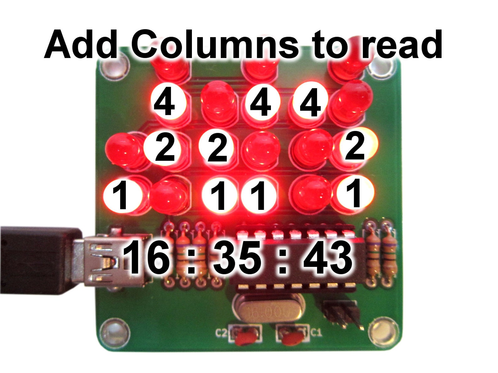 Binary Clock Kit With Red Lights - Etsy