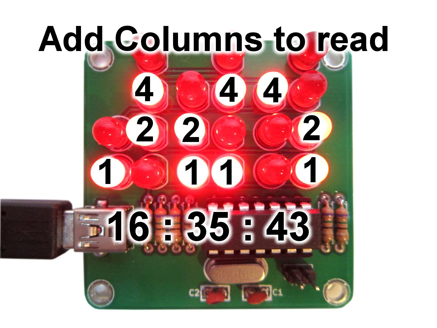 Binary Clock Kit With Red Lights - Etsy