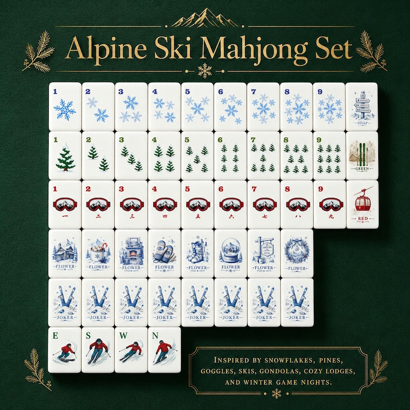 Ski Mahjong Tiles - Etsy