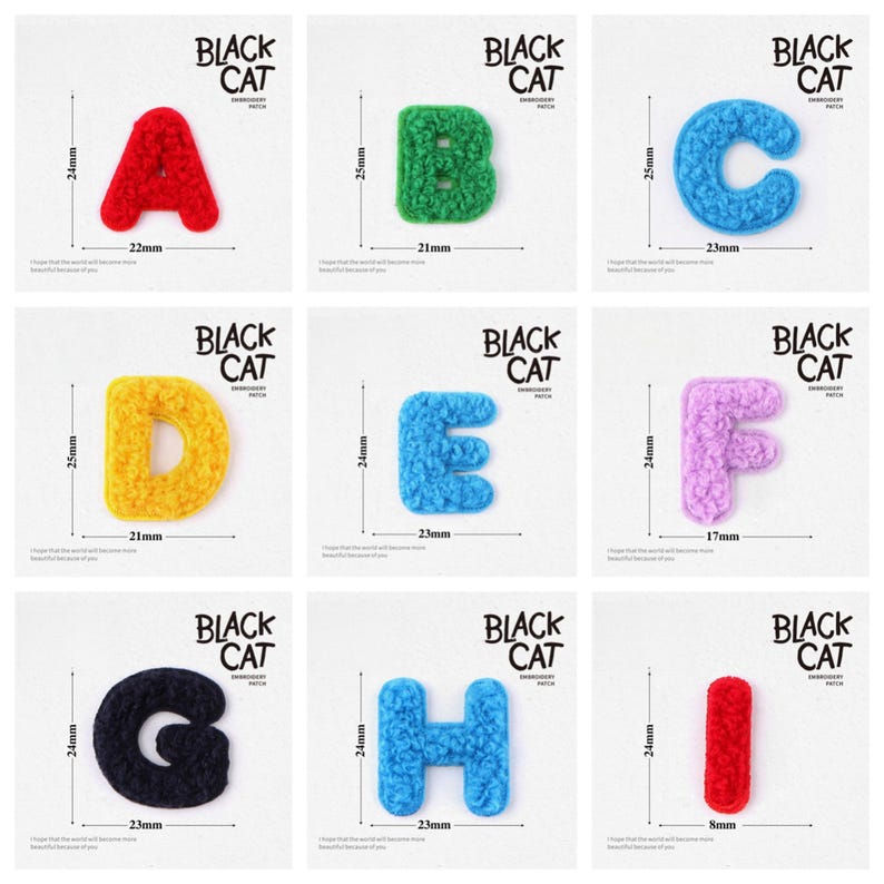 Ute Fuzzy Letter Embroidery Patch Set, Perfect for Personalizing ...