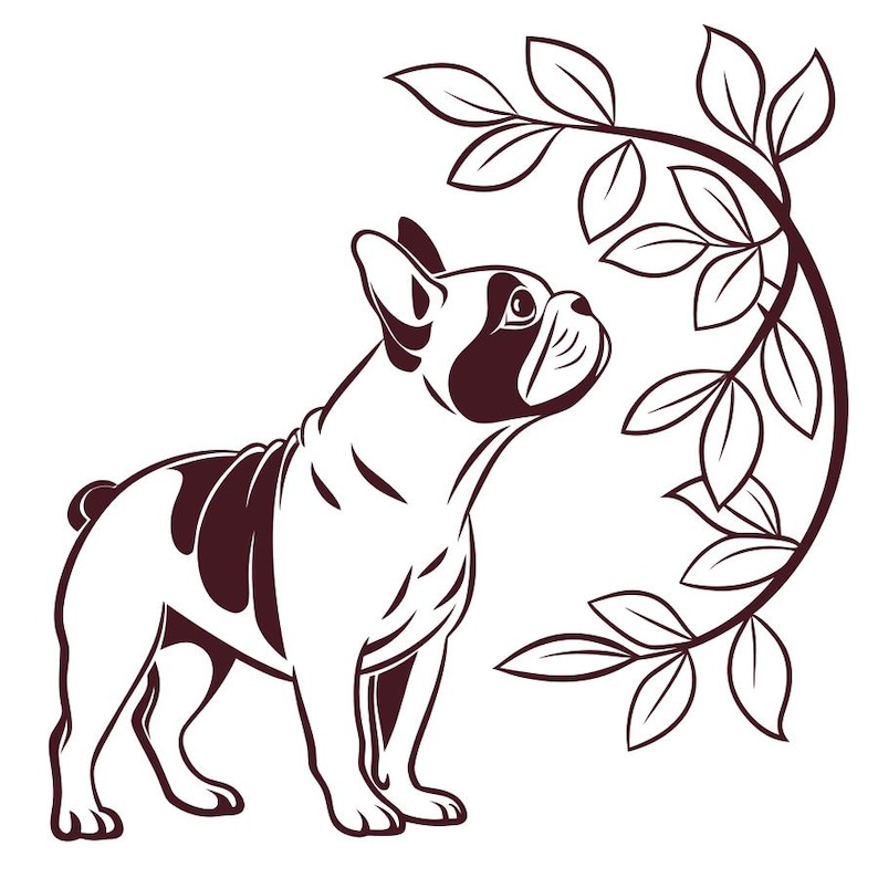 French Bulldog SVG Cut File, Frenchie Dog Silhouette Design for Cricut ...