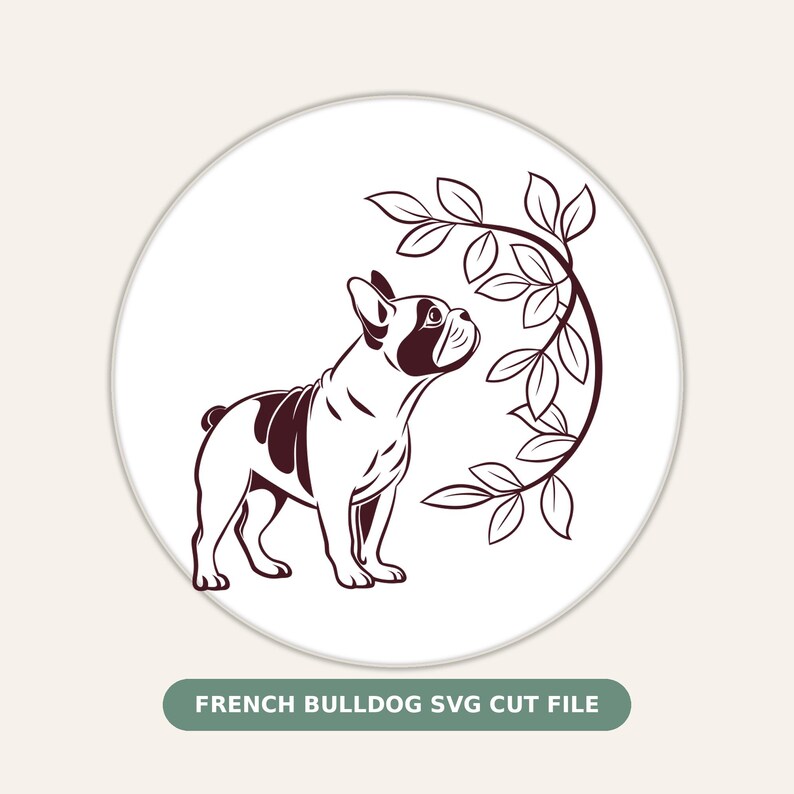 French Bulldog SVG Cut File, Frenchie Dog Silhouette Design for Cricut ...