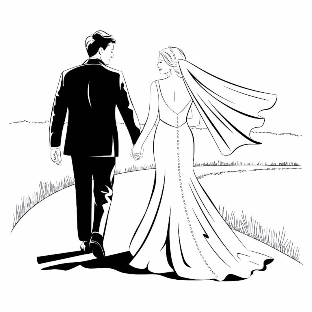 Just Married Wedding Sign SVG, Newlywed Car Decal Cut File, Bride and ...
