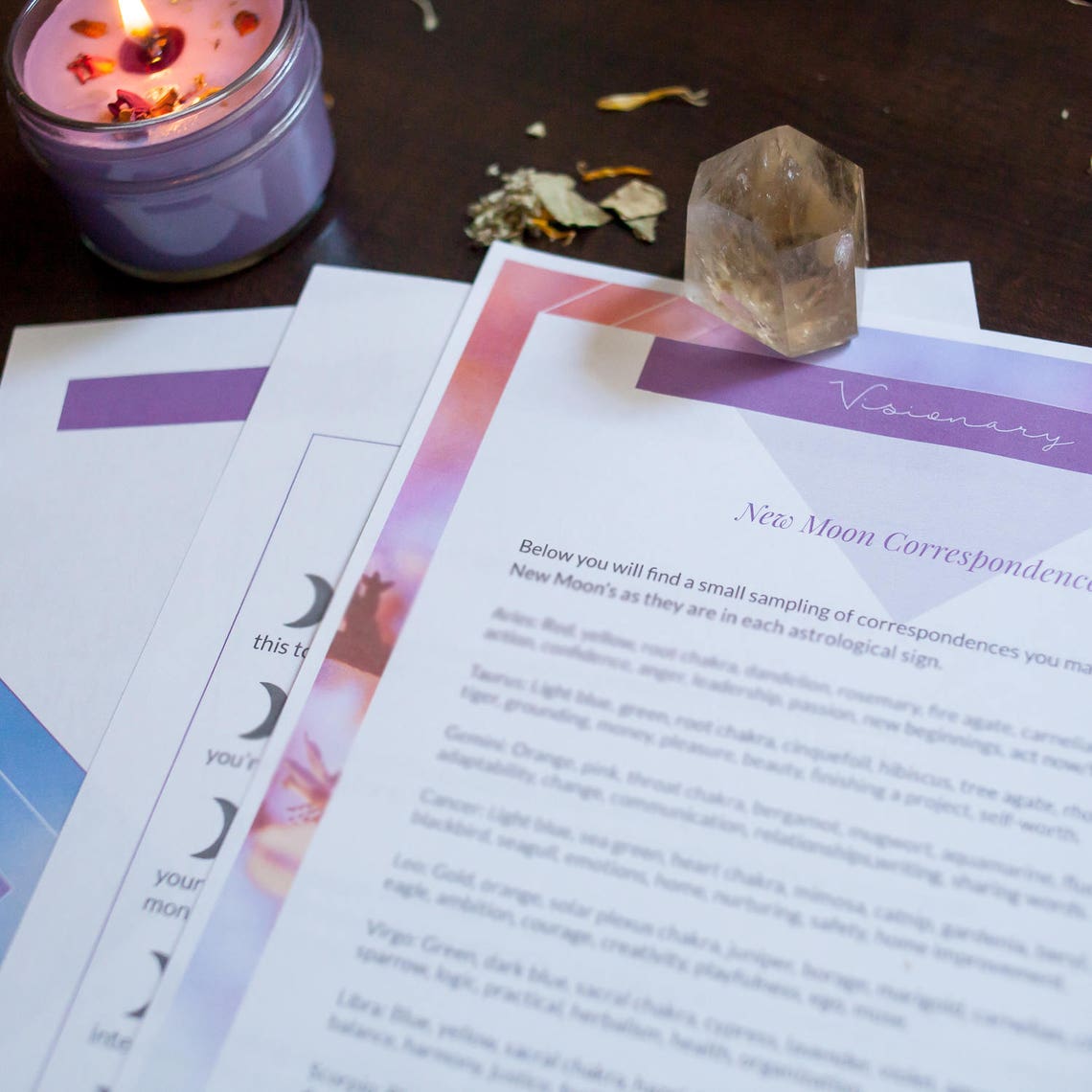 Visionary A New Moon Intention Workbook New Moon Ritual - Etsy