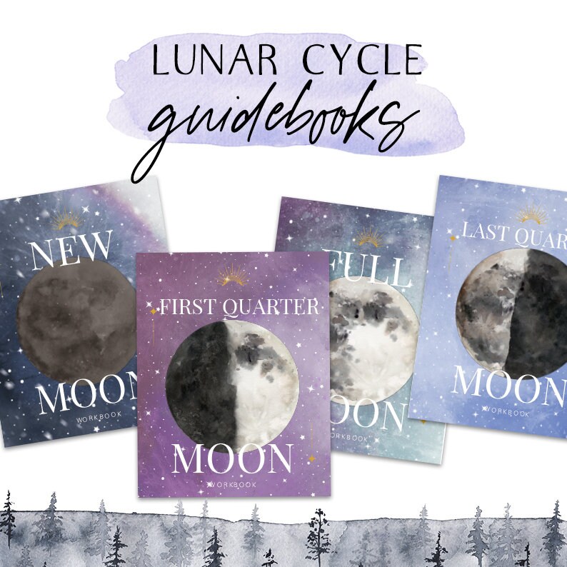 Moon Phase Guidebook Bundle Moon Cycle Workbooks Lunar | Etsy