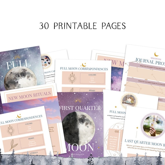 Moon Magic Printable Grimoire Pages for Beginners Baby Witch | Etsy