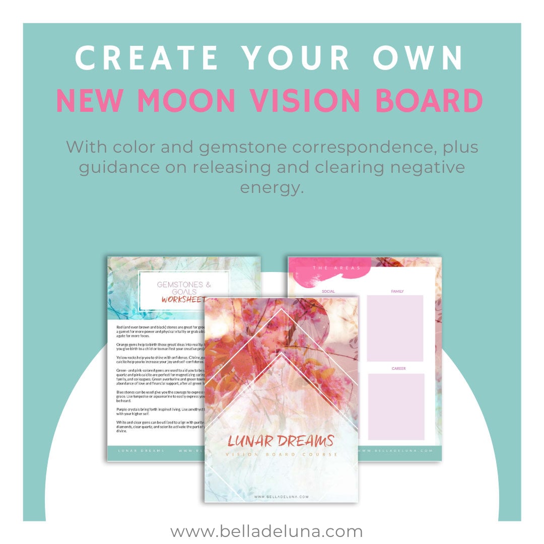 New Moon Vision Board Workbook - New Moon Ritual - Intention Setting ...