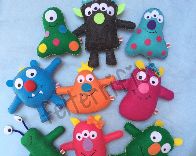 Adopt A Monster Handmade Stuffed Friend Choose 1 2 3 or 4 | Etsy
