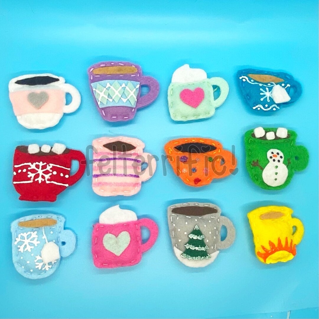 Handmade Felt Mini Cozy Beverages Ornaments Coffee Tea Cocoa - Etsy