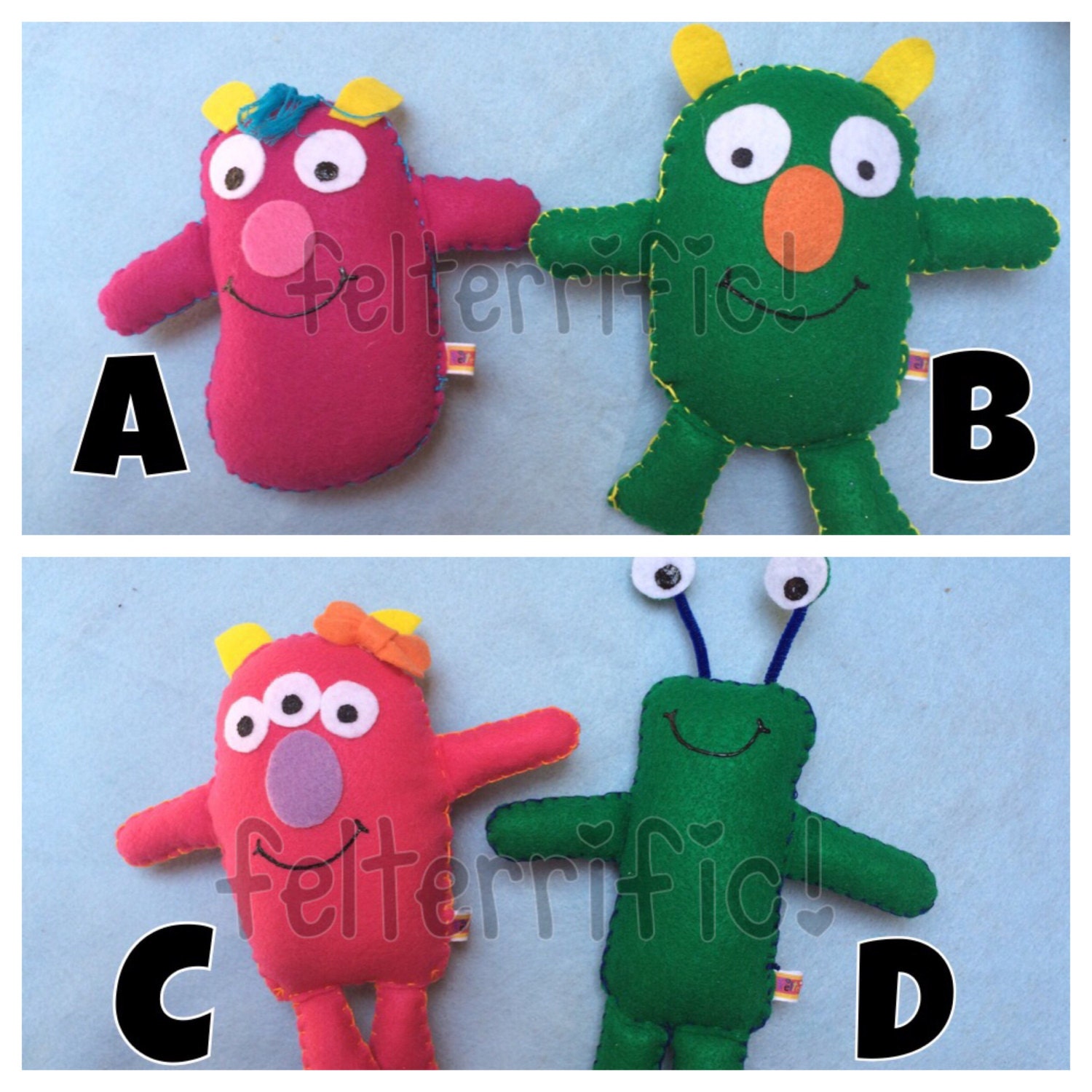 Adopt A Monster Handmade Stuffed Friend Choose Quantity From 1 - Etsy