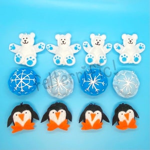 Handmade Felt Winter Friends Mini Ornaments Penguin Polar Bear - Etsy