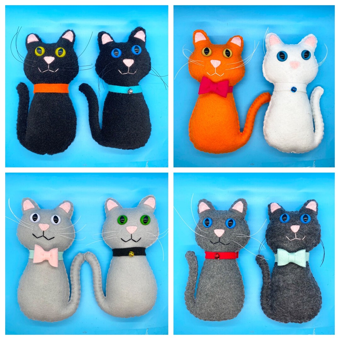 Adopt-a-cat Handmade Felt Stuffed Cat Ready to Ship - Etsy