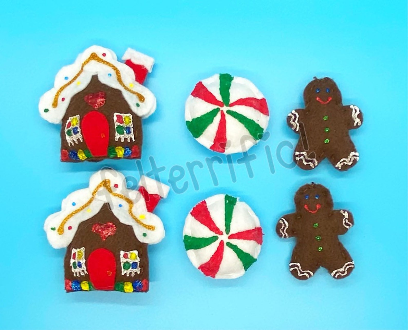 Handmade Felt Gingerbread Ornaments | Etsy