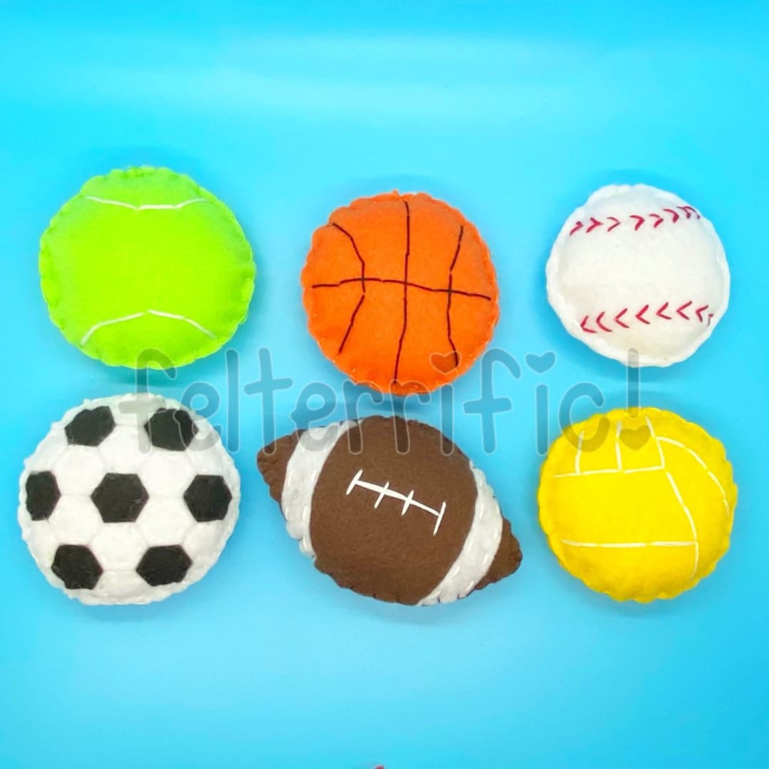 Handmade Felt Sports Ornaments Baseball Basketball Football Soccer ...