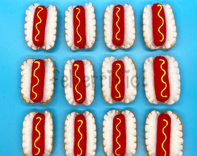 Handmade Felt Hot Dog Mini Ornaments - Etsy