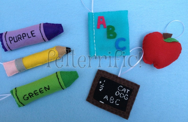 Set of 6 Handmade Back to School Ornaments | Etsy