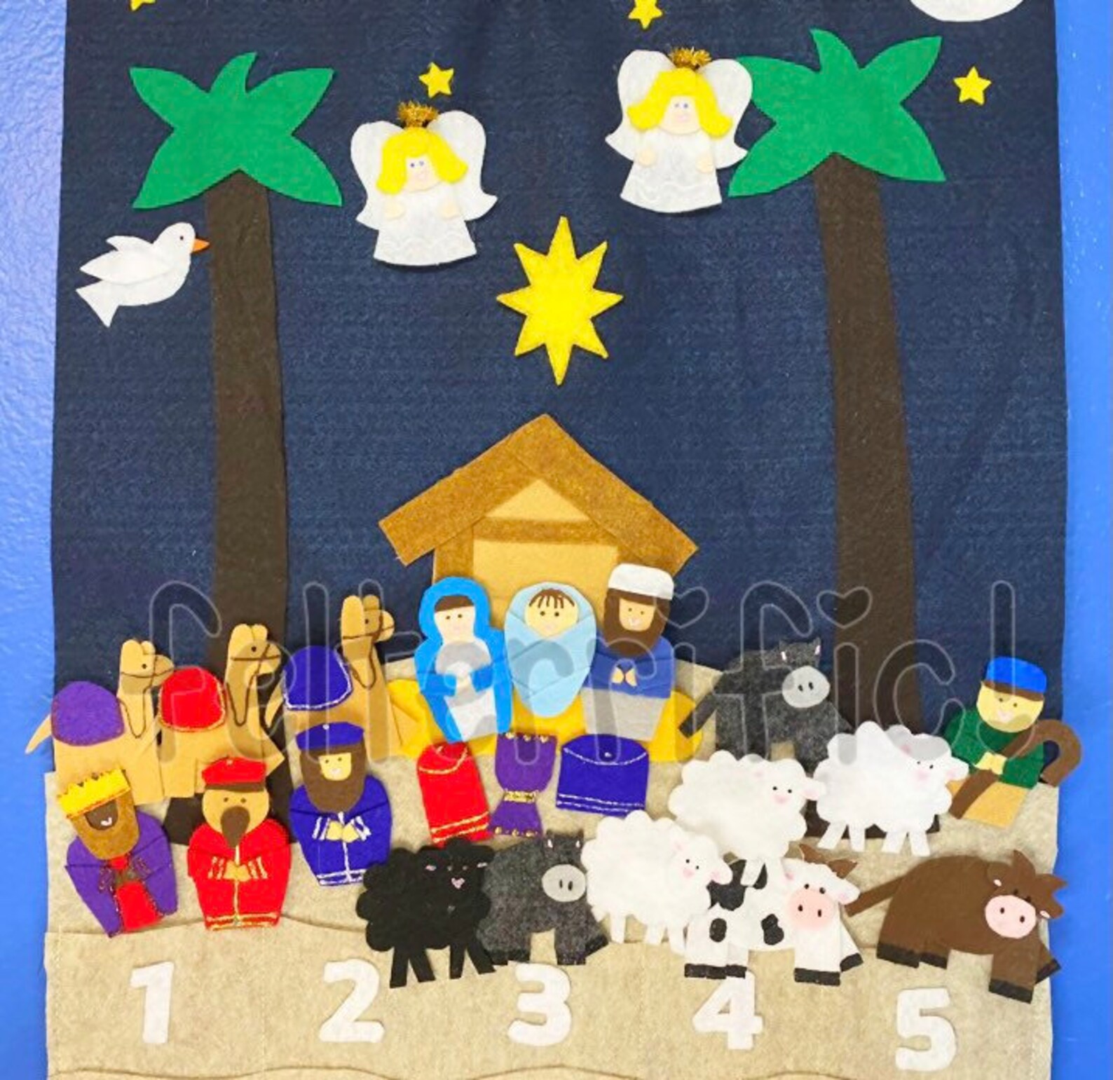 Handmade Felt Nativity Advent Christmas Countdown Calendar - Etsy