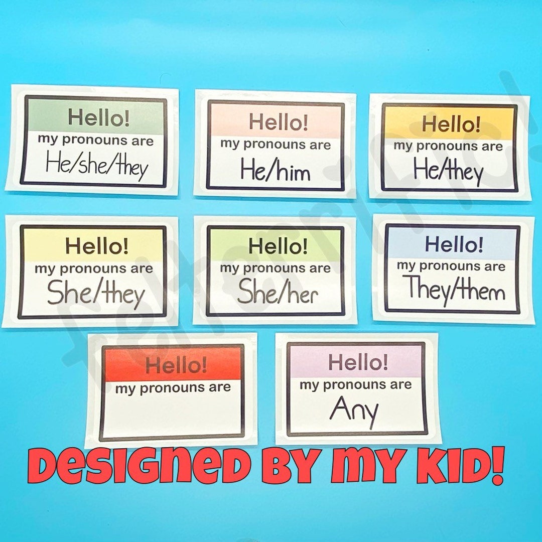 Hello My Pronoun is Stickers He/she/they/any - Etsy