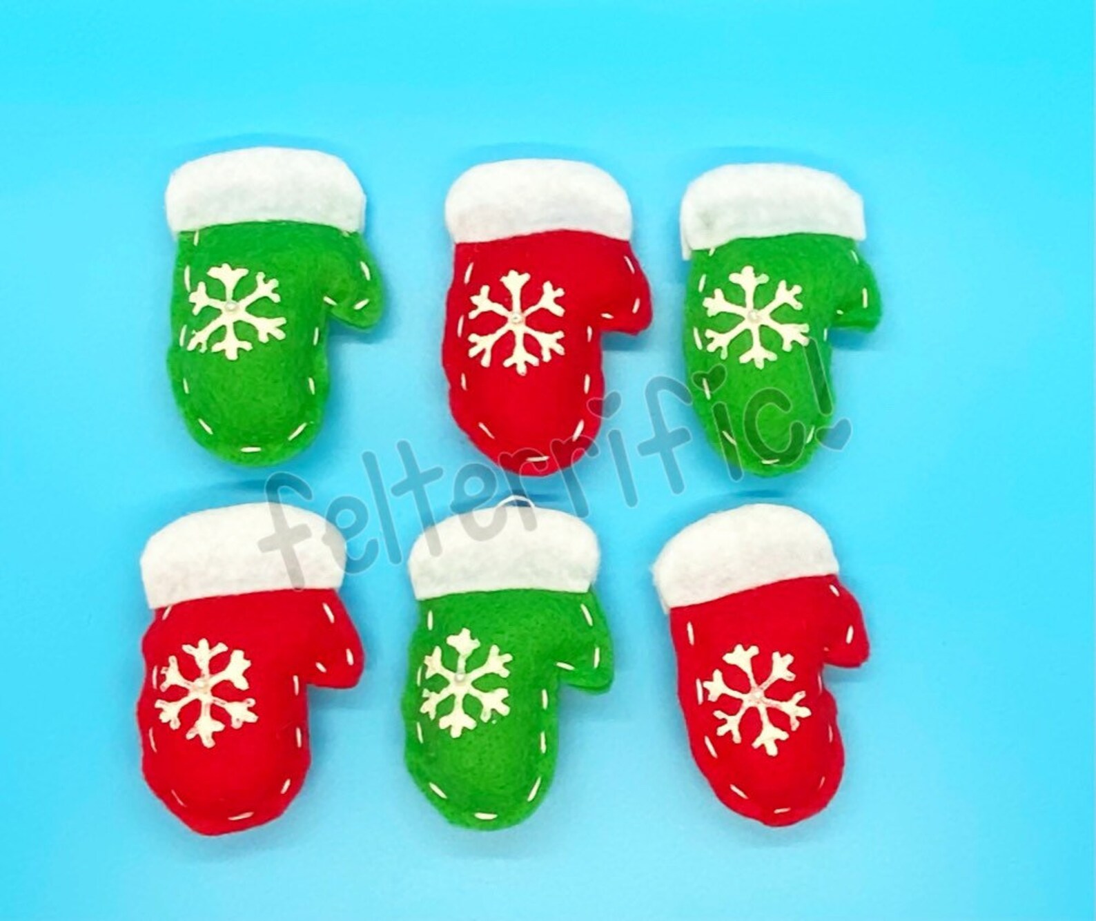 Handmade Felt Mini Mitten Ornaments Choose 6 12 18 or 24 Pieces - Etsy