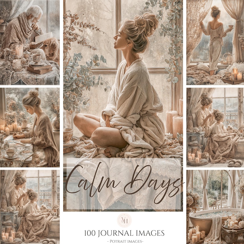 Calm Days Vintage Portrait Journal Pages (digital Download) – Scrapbook ...