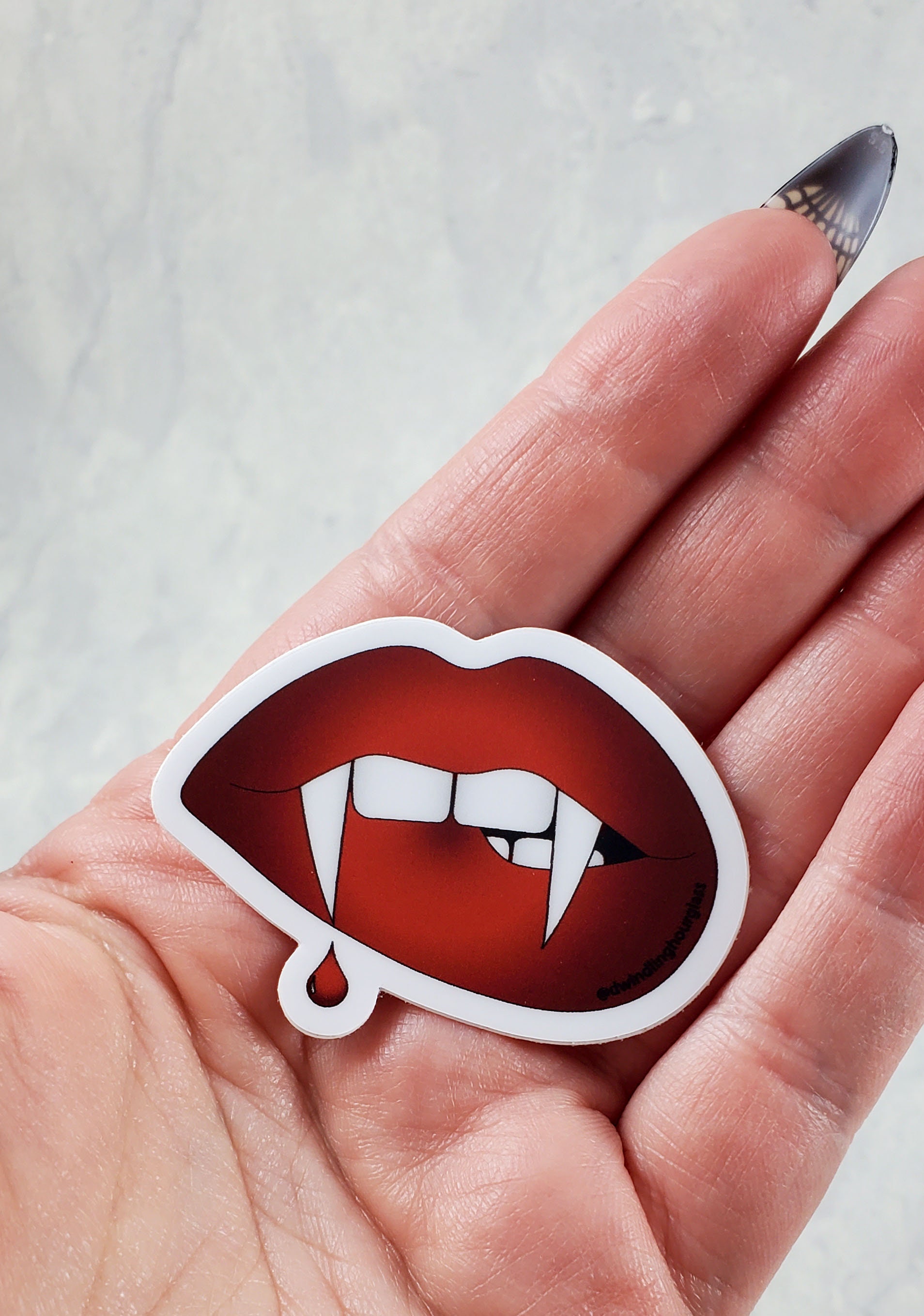 VAMPIRE LIPS STICKER Vampire Fangs Sticker Goth Sticker | Etsy