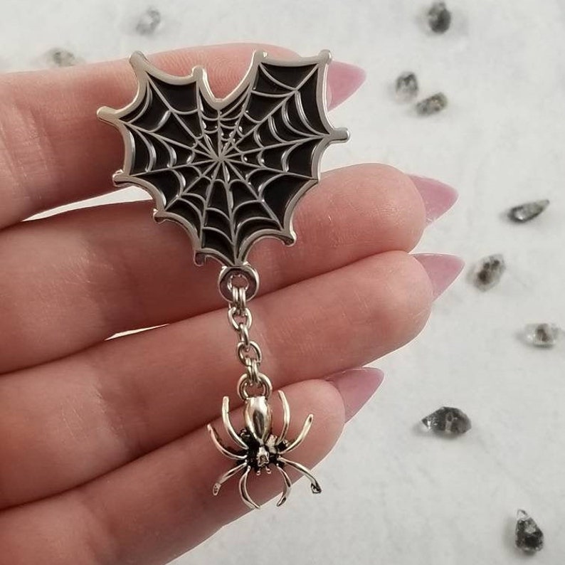 SPIDERWEB ENAMEL PIN Spider Pin Web Pin Spider Web Pin | Etsy