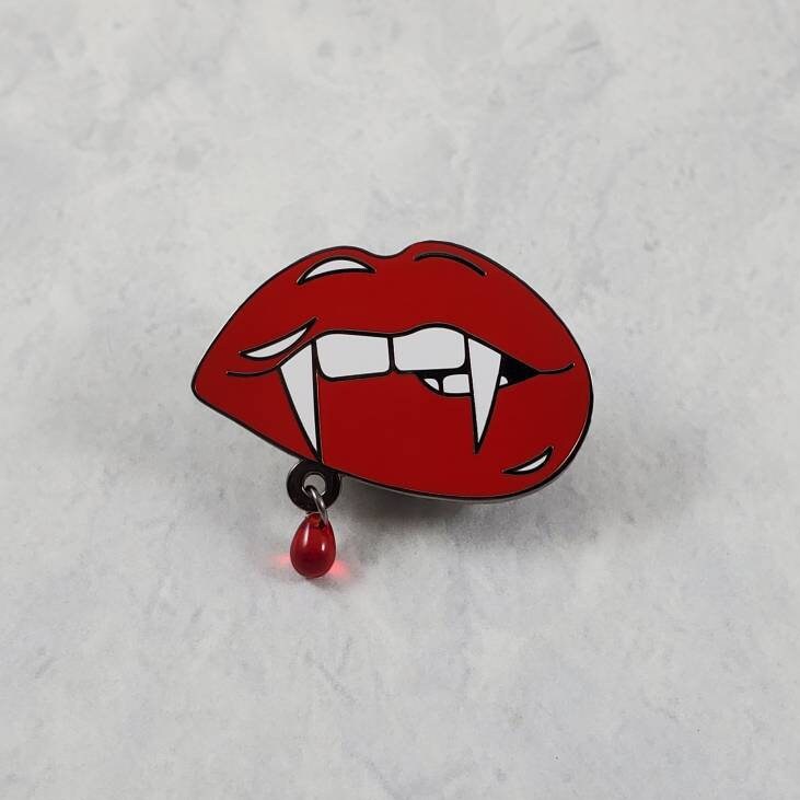 VAMPIRE LIPS PIN Vampire Pin Horror Pin Lips Pin Vampire | Etsy