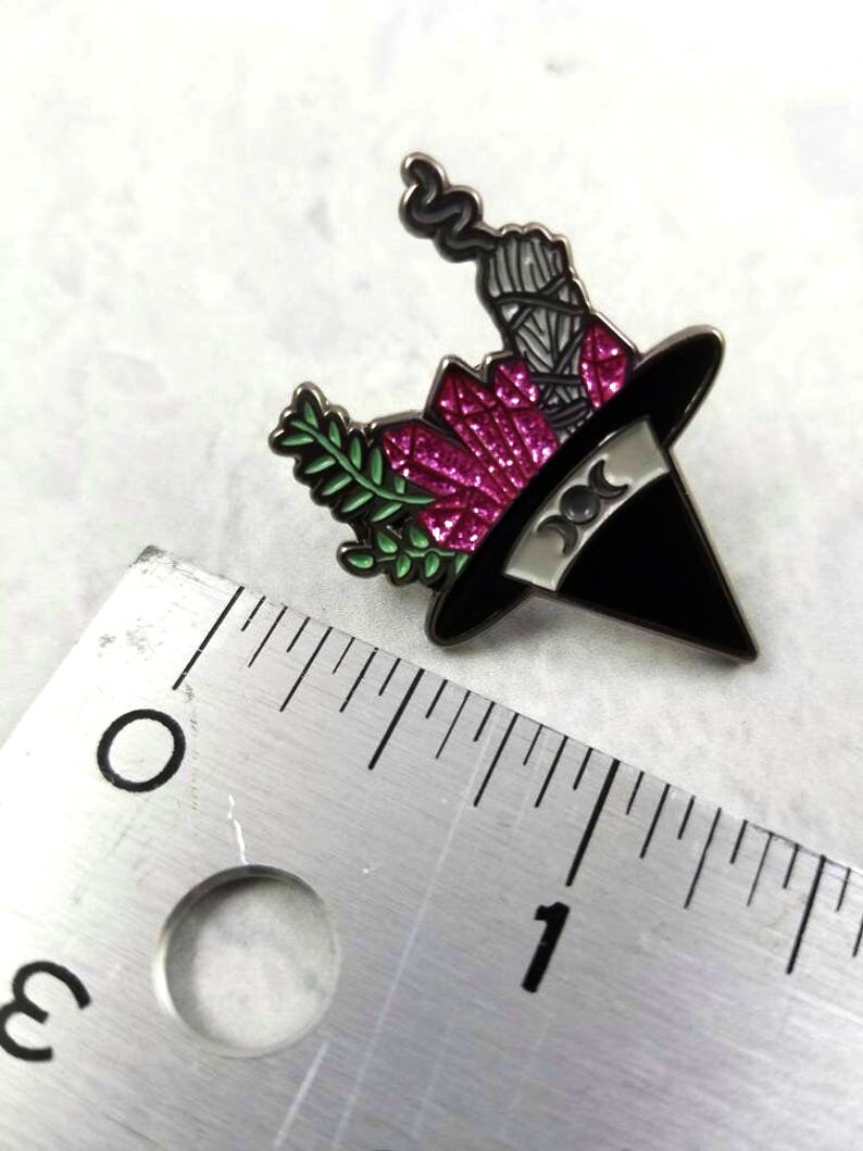 WITCH ENAMEL PIN, Crystal Pin, Horror Pin, Witchy Pin, Halloween Pin ...