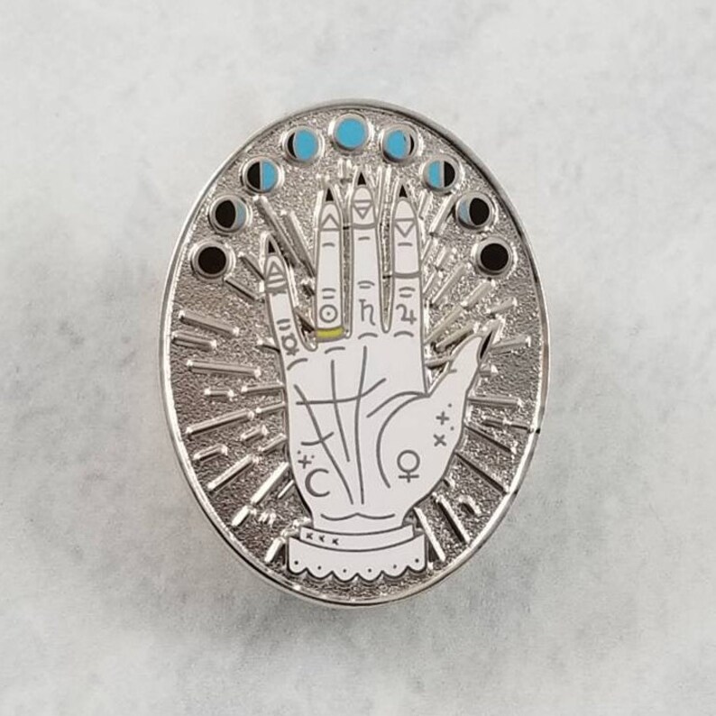 PALMISTRY ENAMEL PIN, Occult Pin, Halloween Pin, Witchcraft, Fortune ...