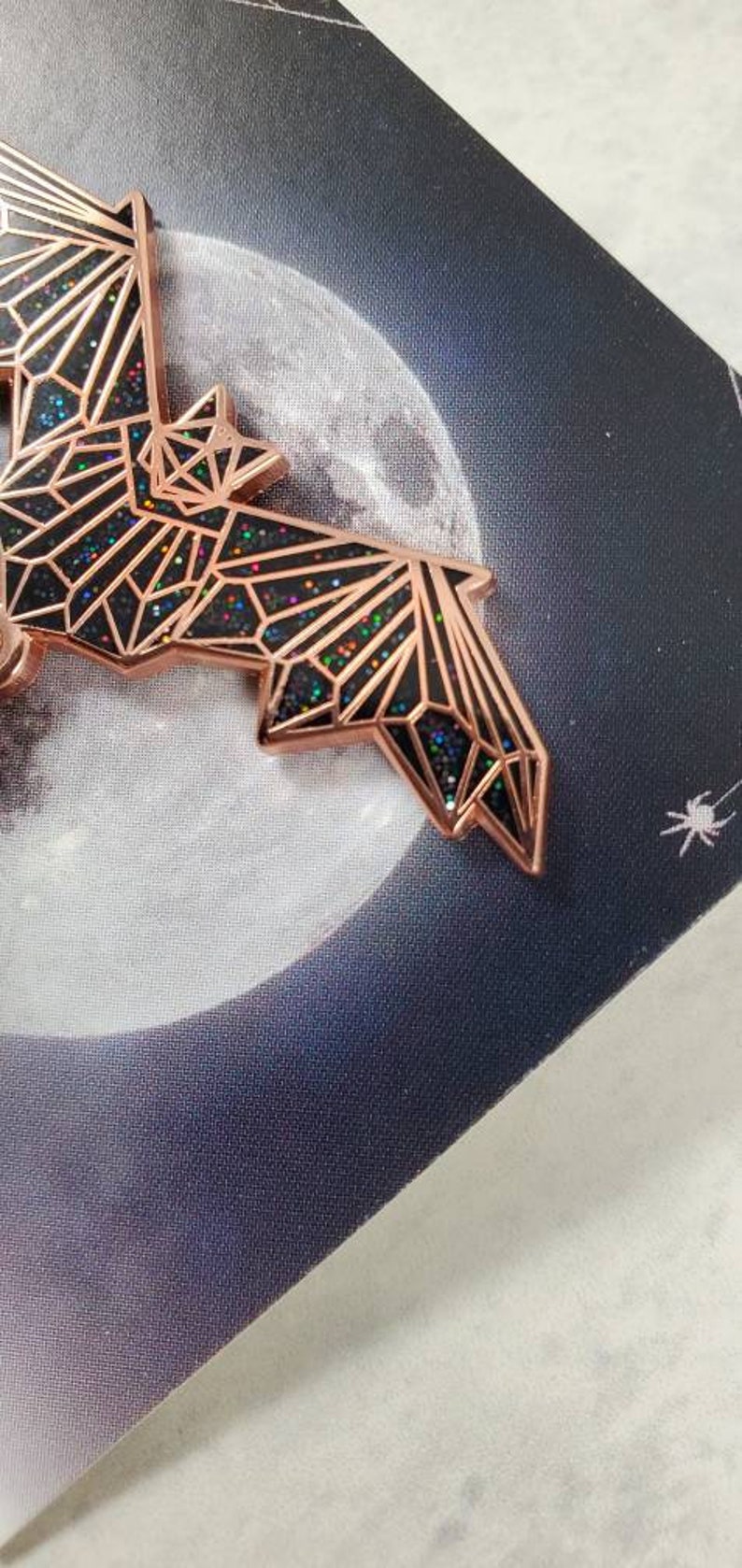 Verona Black X the Dwindling Hourglass Collab Pin Crystal Bat - Etsy