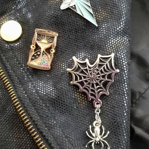 SPIDERWEB ENAMEL PIN, Spider Pin, Web Pin, Spider Web Pin, Horror Pin ...