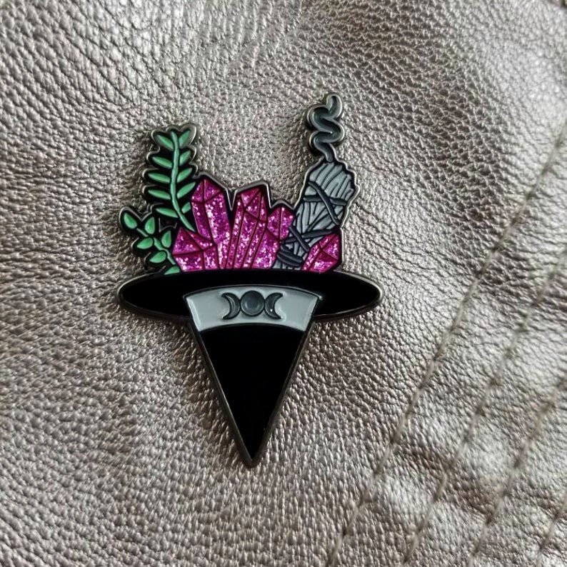 WITCH ENAMEL PIN Crystal Pin Horror Pin Witchy Pin - Etsy