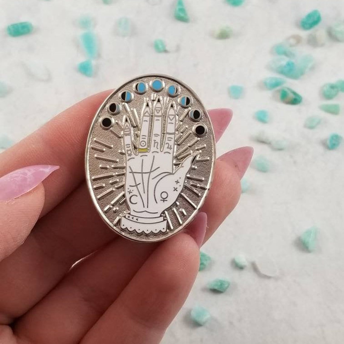 PALMISTRY ENAMEL PIN, Occult Pin, Halloween Pin, Witchcraft, Fortune ...