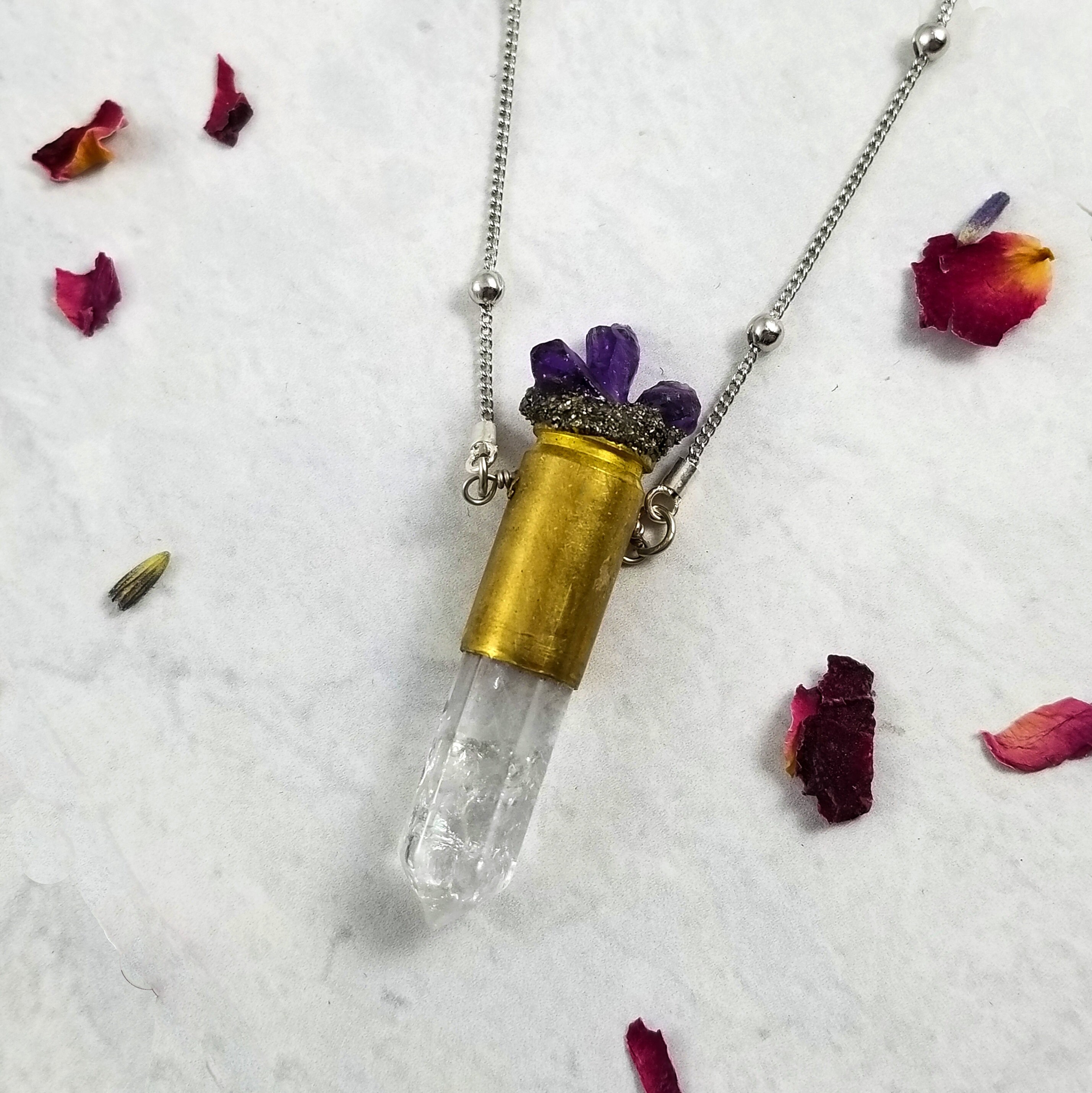CRYSTAL BULLET NECKLACE Bullet Shell Necklace Bullet Casing | Etsy