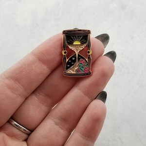 HOURGLASS ENAMEL PIN, Crystal Pin, Moon Pin, Hourglass Pin, Lapel Pin ...