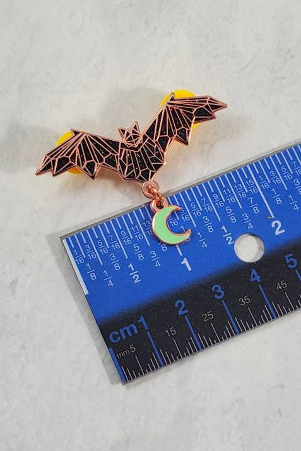 Verona Black X the Dwindling Hourglass Collab Pin Crystal Bat - Etsy