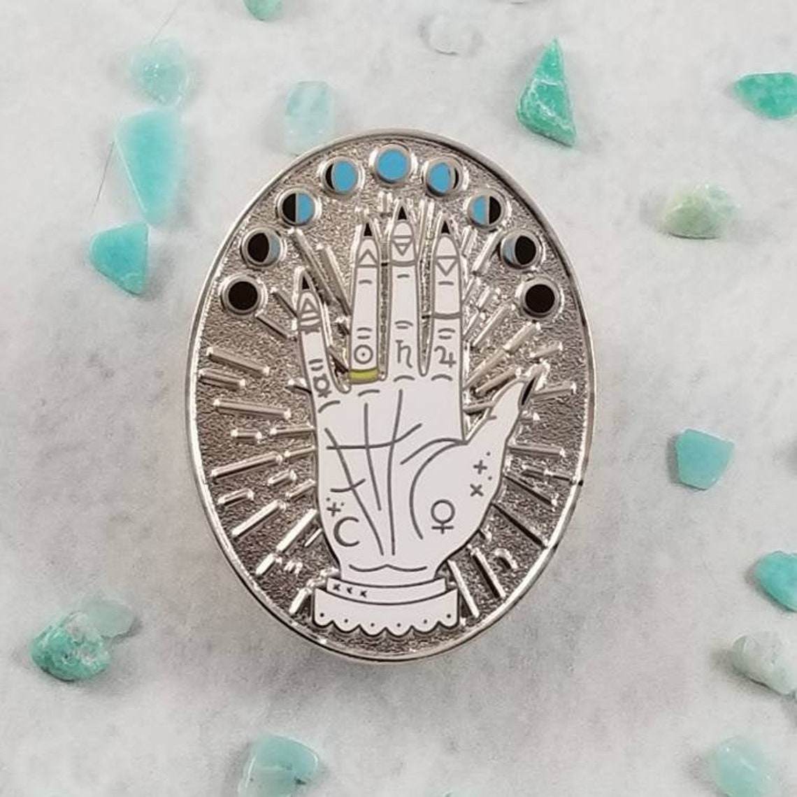 PALMISTRY ENAMEL PIN, Occult Pin, Halloween Pin, Witchcraft, Fortune ...