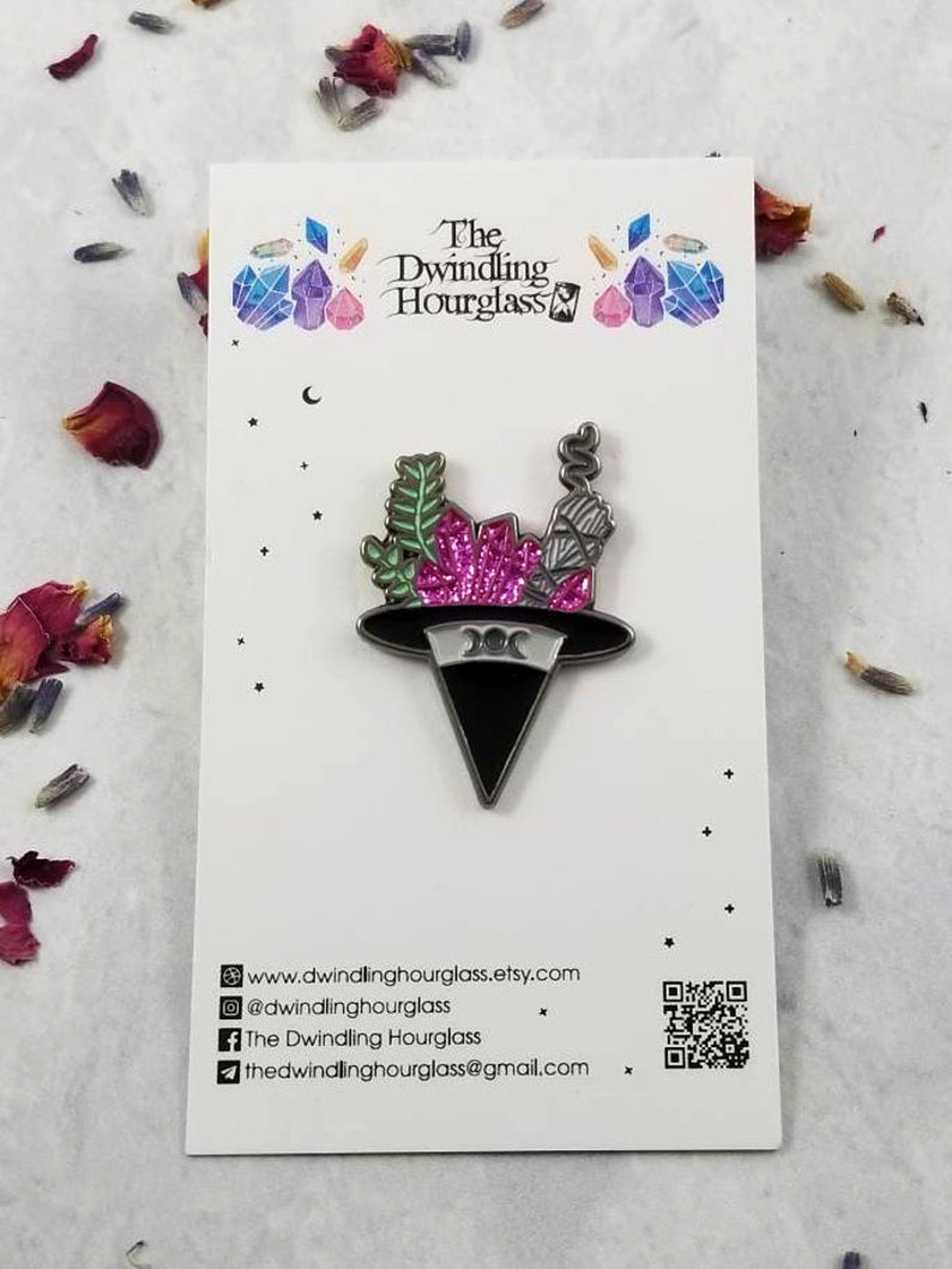 WITCH ENAMEL PIN Crystal Pin Horror Pin Witchy Pin | Etsy