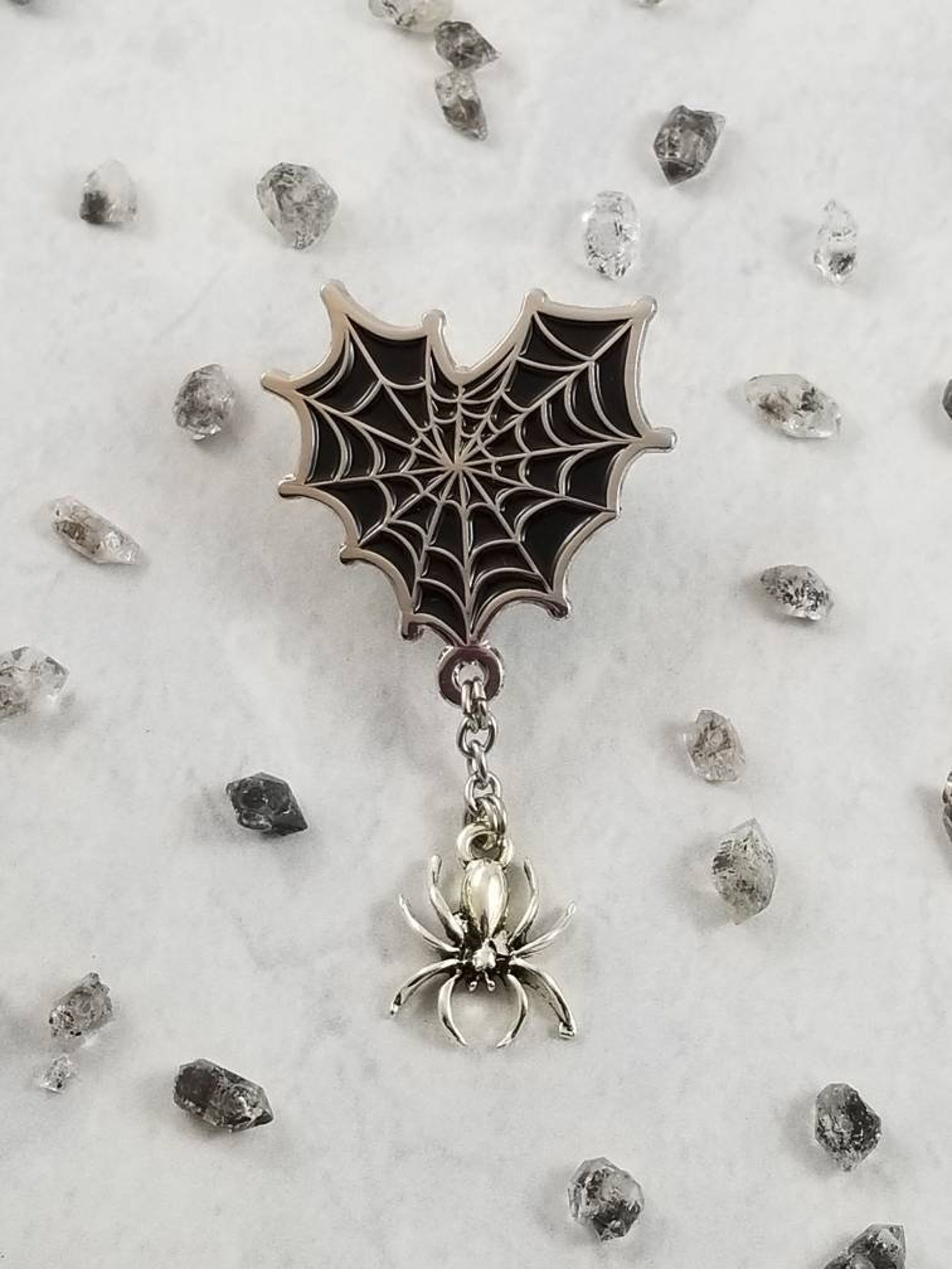SPIDERWEB ENAMEL PIN, Spider Pin, Web Pin, Spider Web Pin, Horror Pin ...