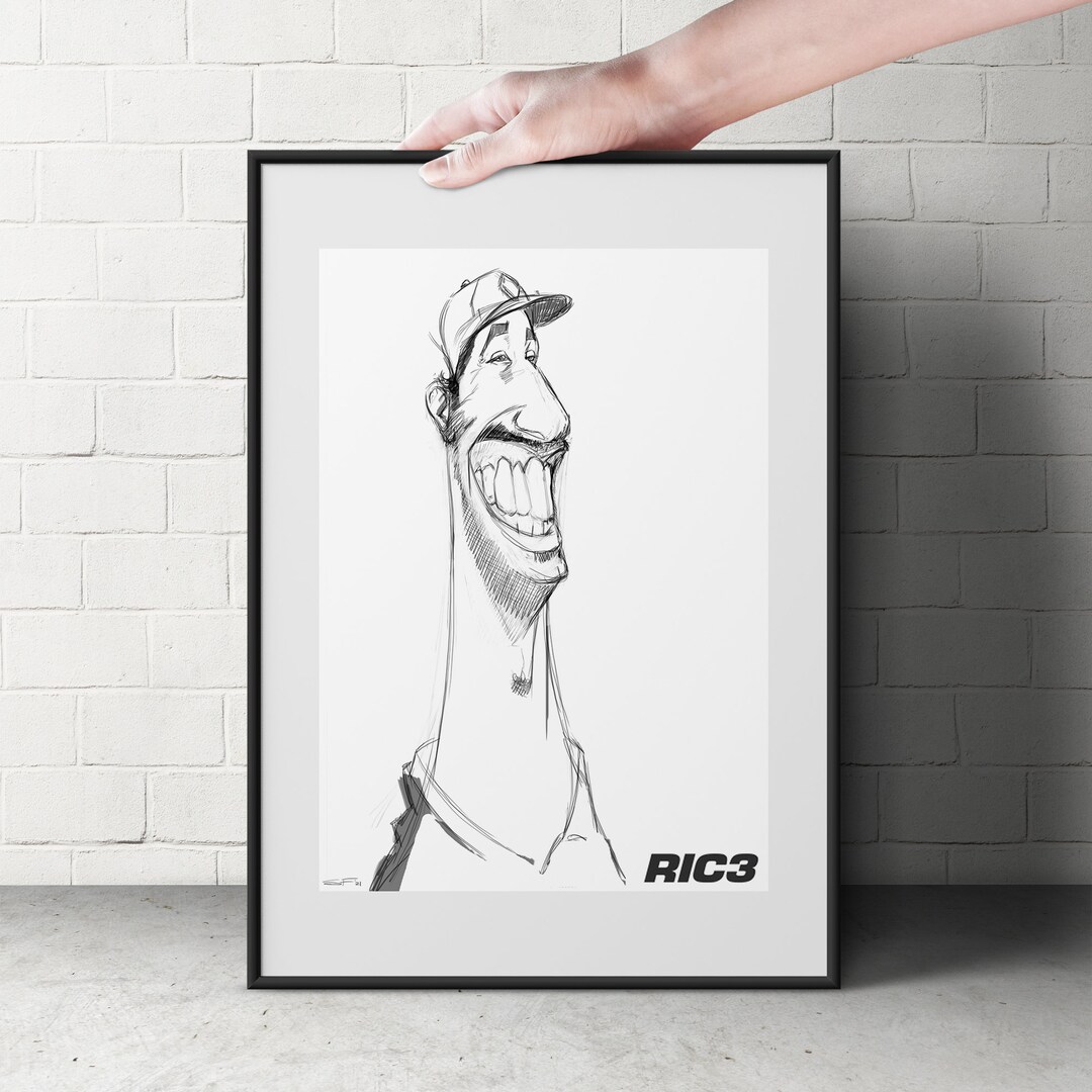 NEW Daniel Ricciardo Caricature Sketch Drawing F1 Mclaren - Etsy
