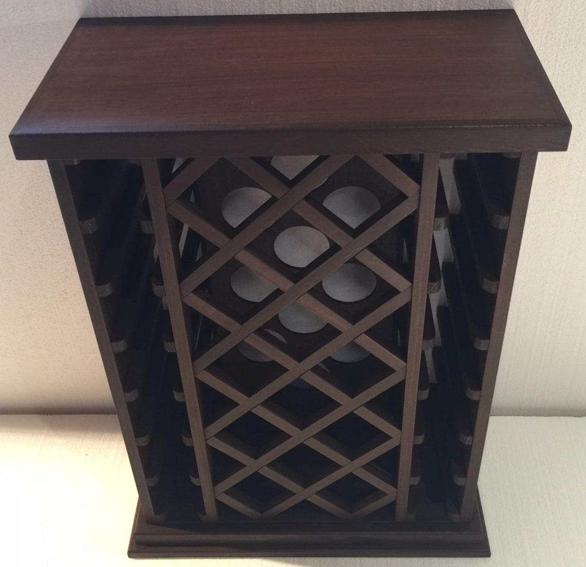 28 Bottle Lattice Cabinet Style Wine Rack Espresso - Etsy