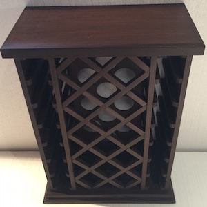 28 Bottle Lattice Cabinet Style Wine Rack " Espresso " - Etsy